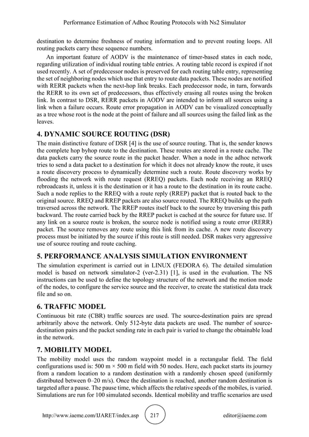 Performance Estimation Of Adhoc Routing Protocols With Ns2 Simulator Pdf
