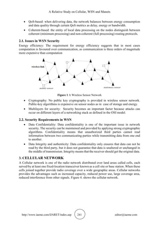A RELATIVE STUDY ON CELLULAR, WSN AND MANETS | PDF