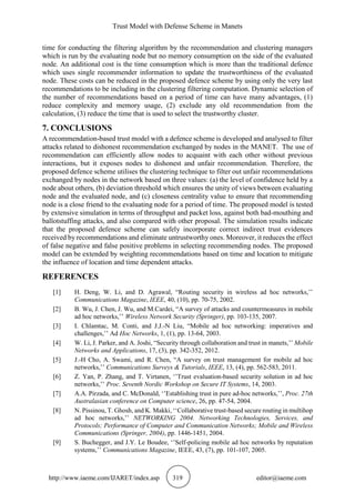 TRUST MODEL WITH DEFENSE SCHEME IN MANETS | PDF | Computer Networking | Computing