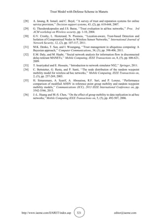 TRUST MODEL WITH DEFENSE SCHEME IN MANETS | PDF | Computer Networking | Computing