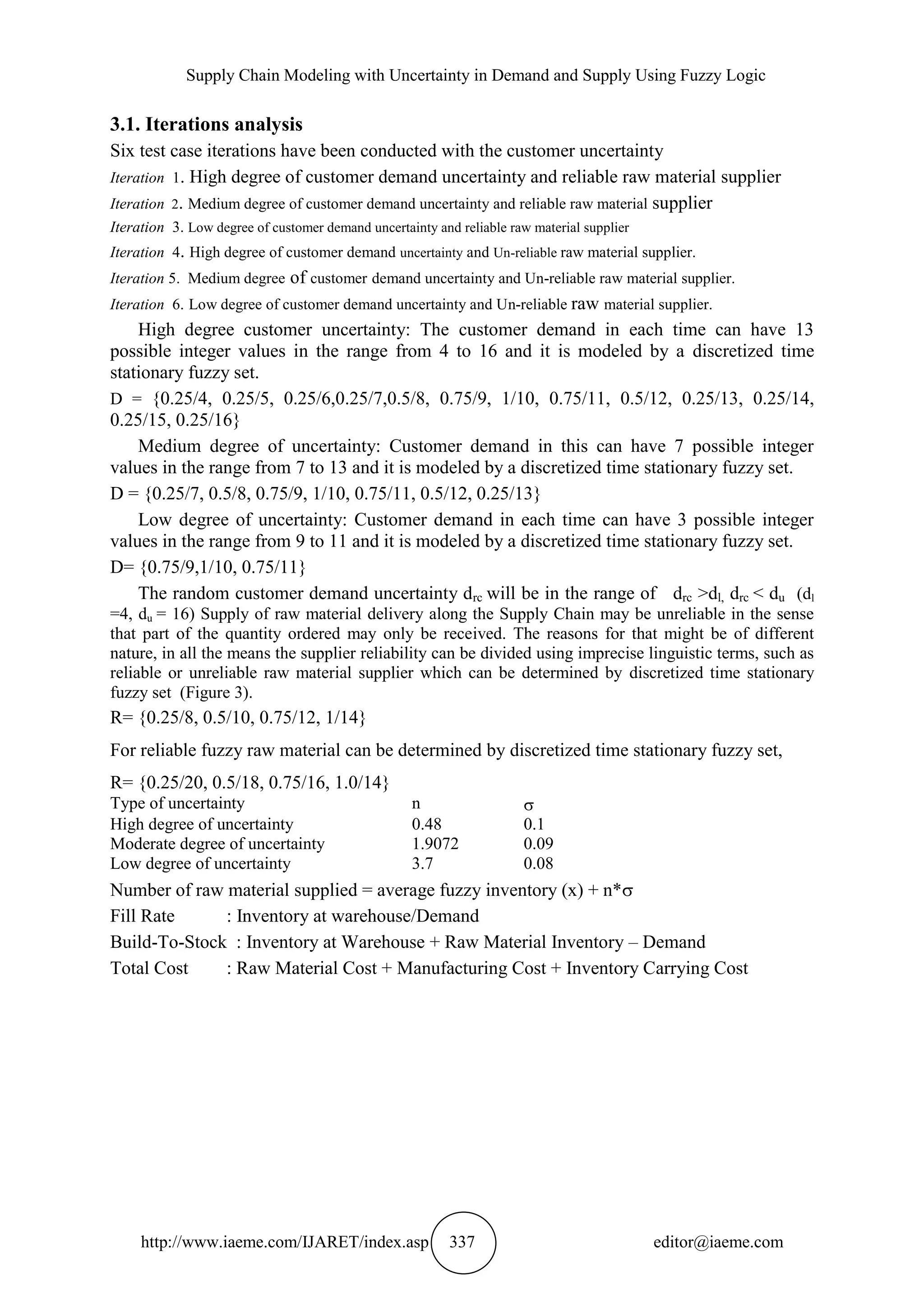 SUPPLY CHAIN MODELING WITH UNCERTAINTY IN DEMAND AND SUPPLY USING FUZZY LOGIC | PDF