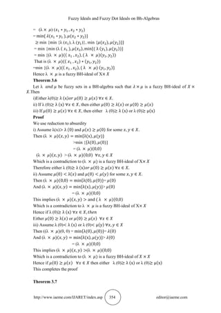 FUZZY IDEALS AND FUZZY DOT IDEALS ON BH-ALGEBRAS | PDF | Programming Languages | Computing