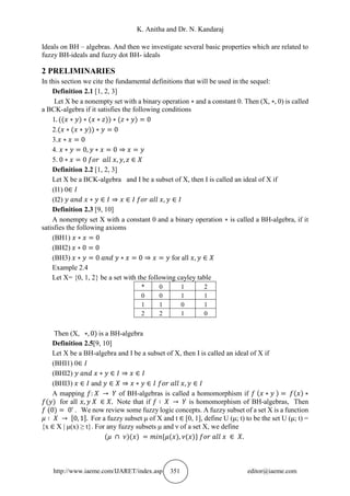 FUZZY IDEALS AND FUZZY DOT IDEALS ON BH-ALGEBRAS | PDF