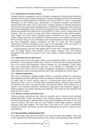 AUTOMATED ICT SYSTEMS IN INLAND WATERWAYS BY DEVELOPING A MULTIFLOW ...