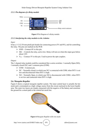 SOLAR ENERGY DRIVEN MOSQUITO REPELLER SYSTEM USING ARDUINO UNO | PDF