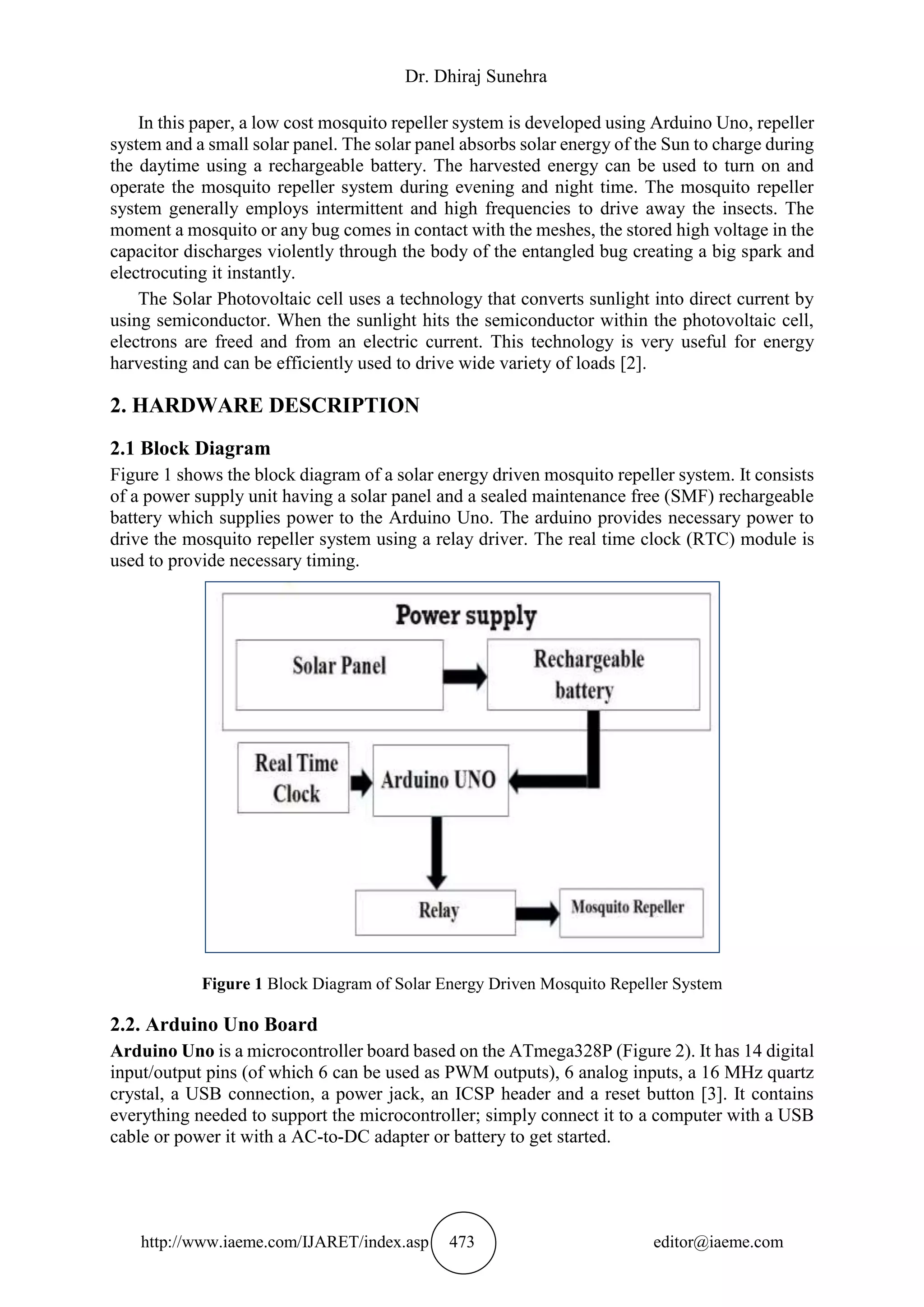 Solar Energy Driven Mosquito Repeller System Using Arduino Uno Pdf 8745