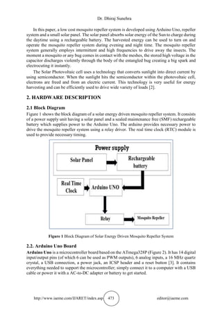 SOLAR ENERGY DRIVEN MOSQUITO REPELLER SYSTEM USING ARDUINO UNO | PDF