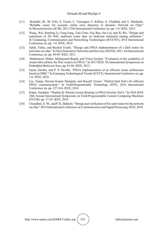 FPGA IMPLEMENTATION OF PRIORITYARBITER BASED ROUTER DESIGN FOR NOC SYSTEMS | PDF | Free Download
