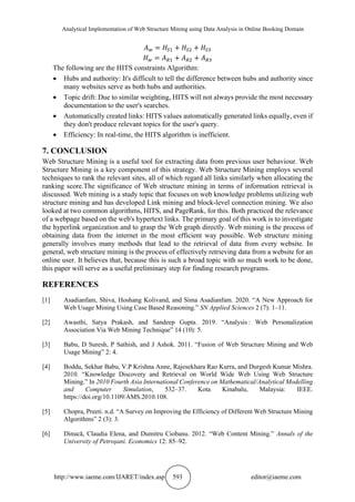 ANALYTICAL IMPLEMENTATION OF WEB STRUCTURE MINING USING DATA ANALYSIS IN ONLINE BOOKING DOMAIN ...
