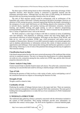 ANALYTICAL IMPLEMENTATION OF WEB STRUCTURE MINING USING DATA ANALYSIS IN ONLINE BOOKING DOMAIN | PDF
