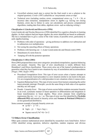 ERROR ANALYSIS IN MATHEMATICS: A SYSTEMATIC META SYNTHESIS STUDY OF ...