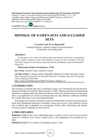 MINIMAL OF 풗-OPEN SETS AND 풗-CLOSED SETS | PDF