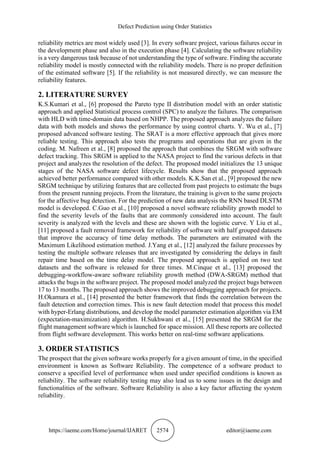 DEFECT PREDICTION USING ORDER STATISTICS | PDF