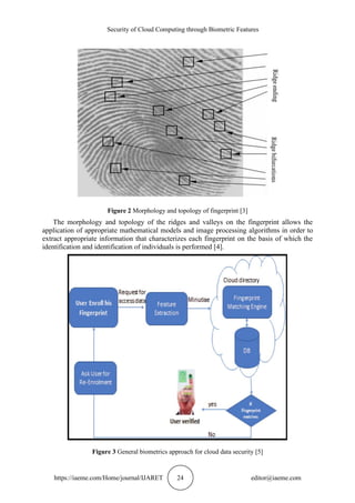 SECURITY OF CLOUD COMPUTING THROUGH BIOMETRIC FEATURES | PDF