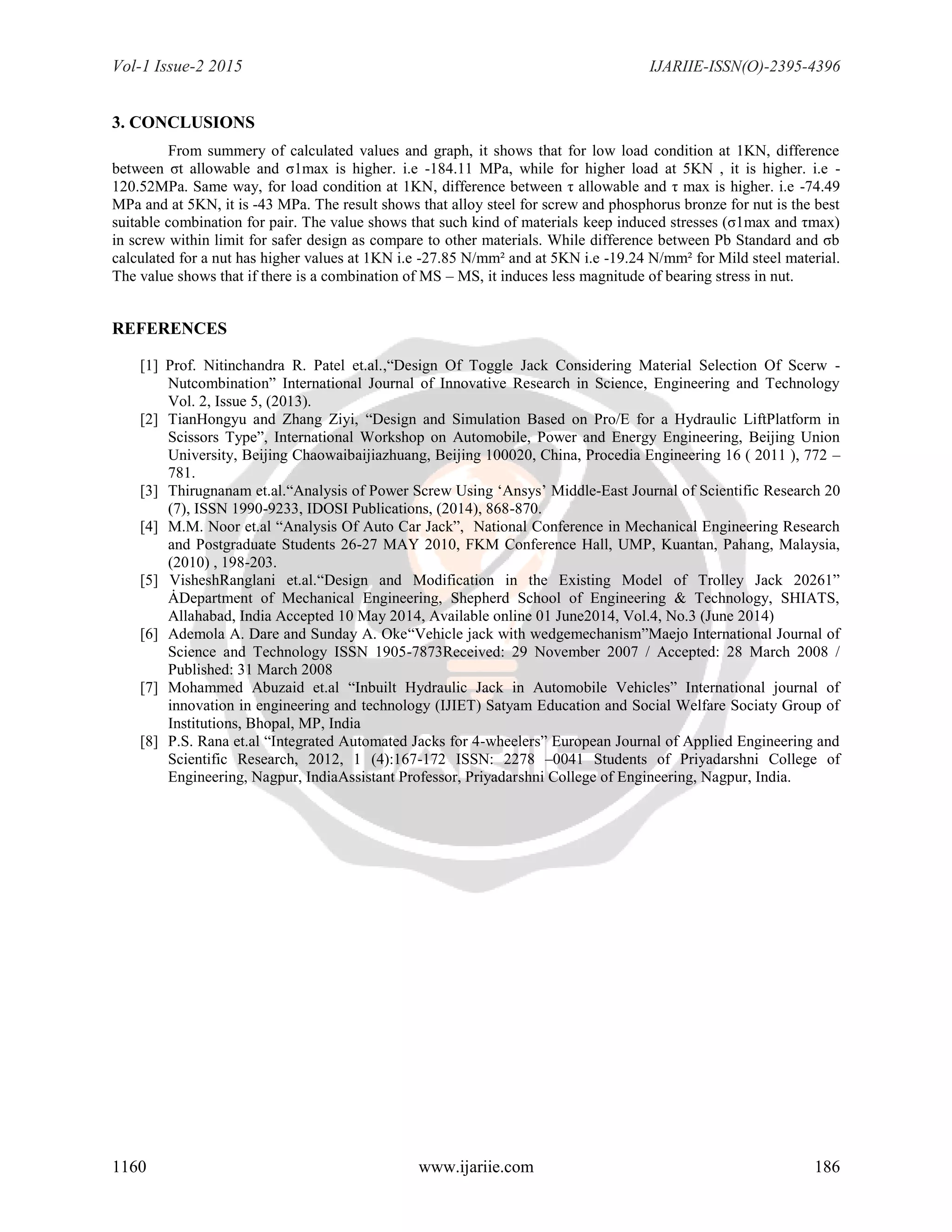 Design and Standardization of Toggle Jack | PDF