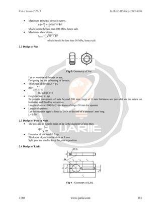 Design and Standardization of Toggle Jack | PDF