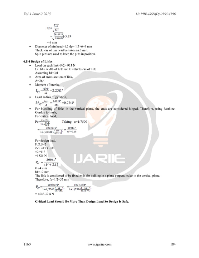 Design and Standardization of Toggle Jack | PDF
