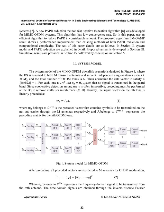 Performance Analysis Of Papr Reduction In Mimo Ofdm Pdf