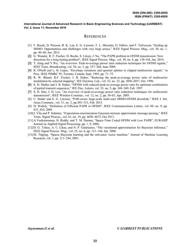 Performance Analysis Of Papr Reduction In Mimo Ofdm Pdf