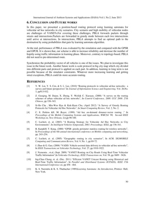 A new approach in position-based routing Protocol using learning automata for Vanets in city ...