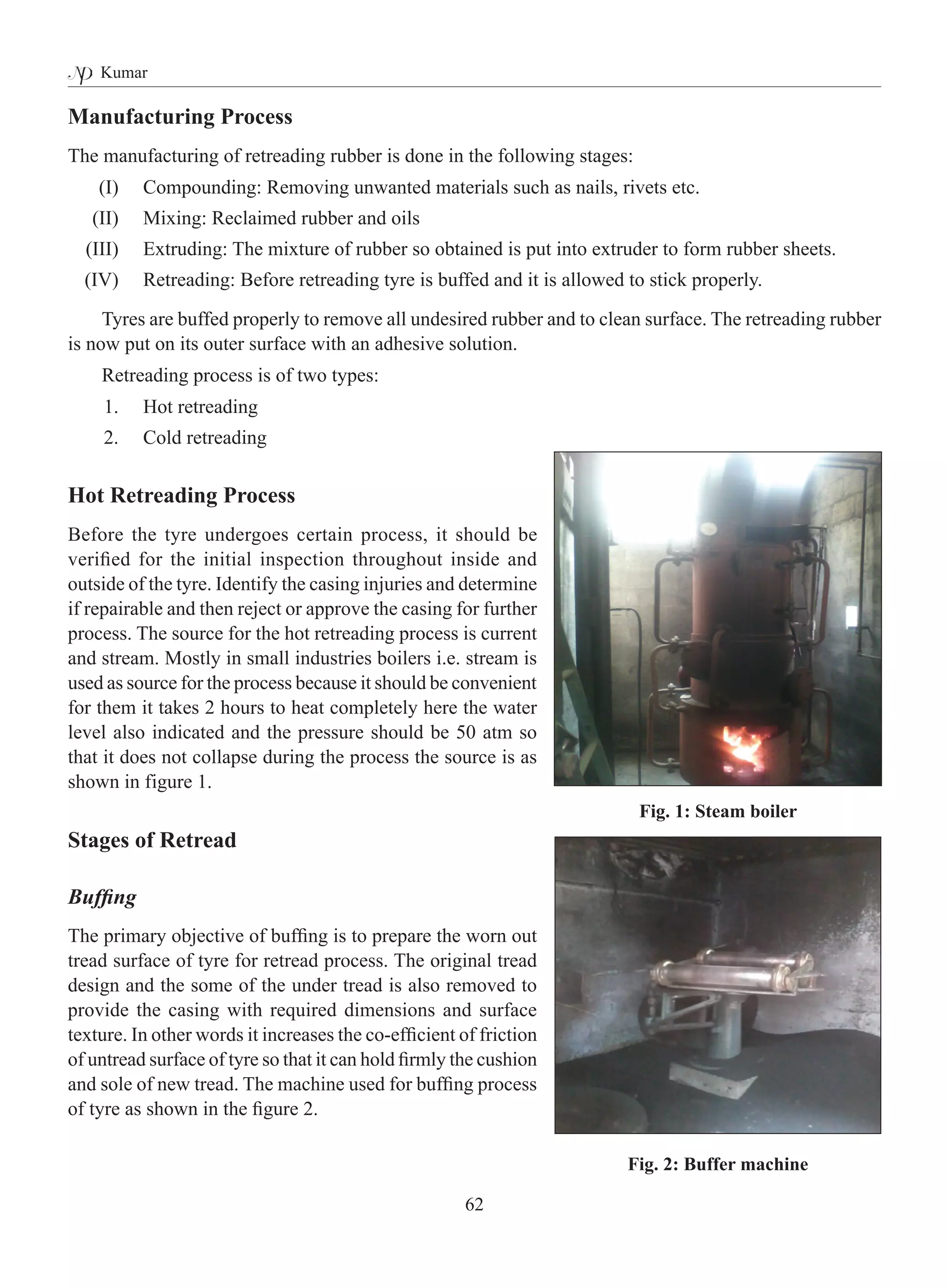Tyre Retreading by Hot Retreading Process | PDF