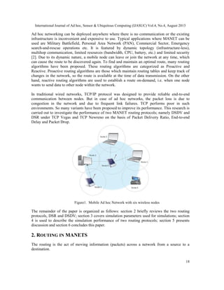ANALYSIS OF PROACTIVE AND REACTIVE MANET ROUTING PROTOCOLS UNDER SELECTED TCP VARIANTS | PDF
