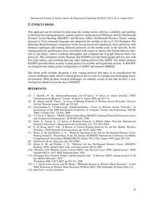 PERFORMANCE EVALUATION ON EXTENDED ROUTING PROTOCOL OF AODV IN MANET | PDF