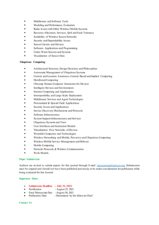 International Journal of Ad hoc, Sensor & Ubiquitous Computing (IJASUC) | PDF