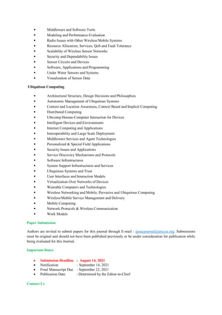 International Journal of Ad hoc, Sensor & Ubiquitous Computing (IJASUC) | PDF