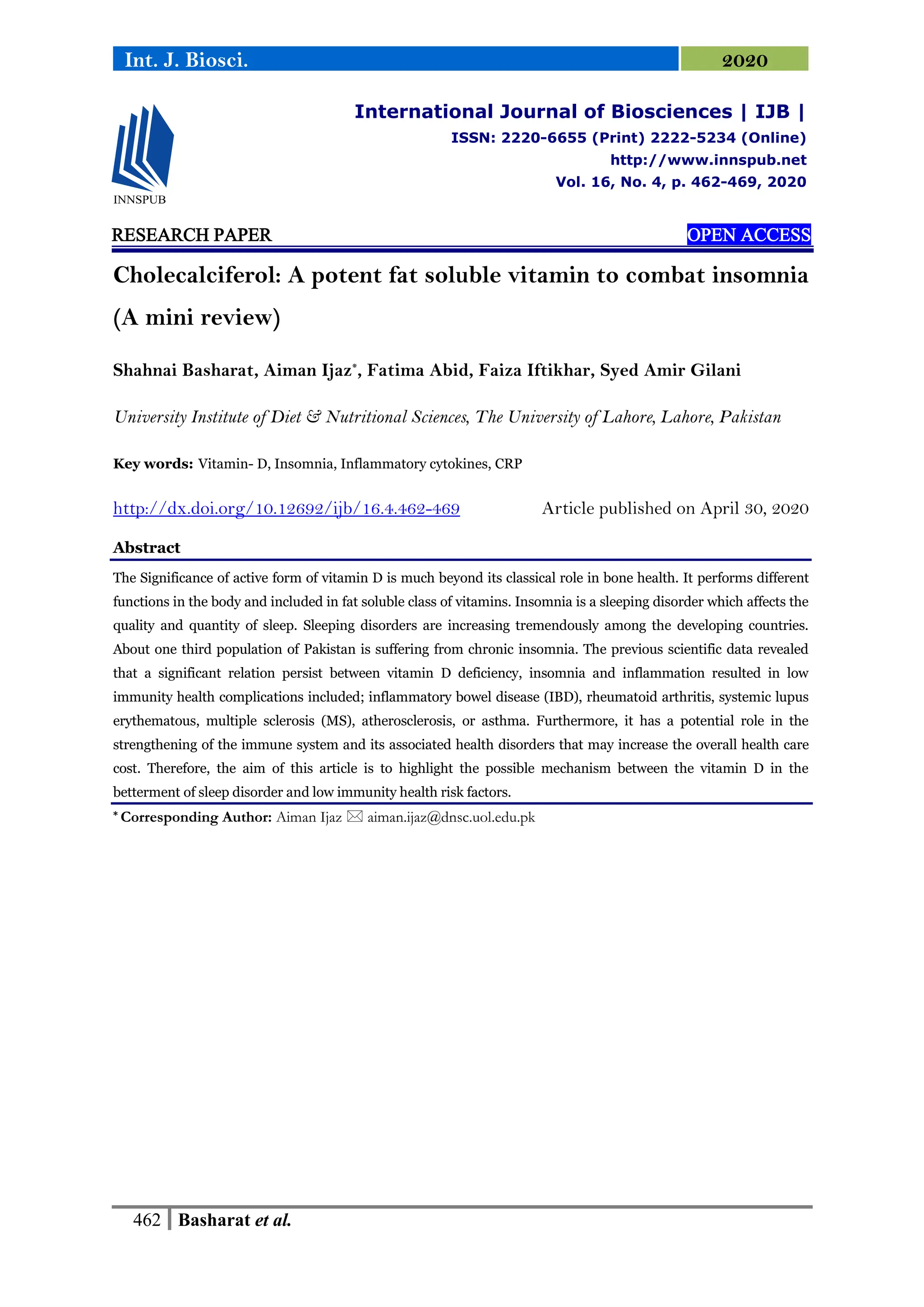 Cholecalciferol: A potent fat soluble vitamin to combat insomnia (A ...