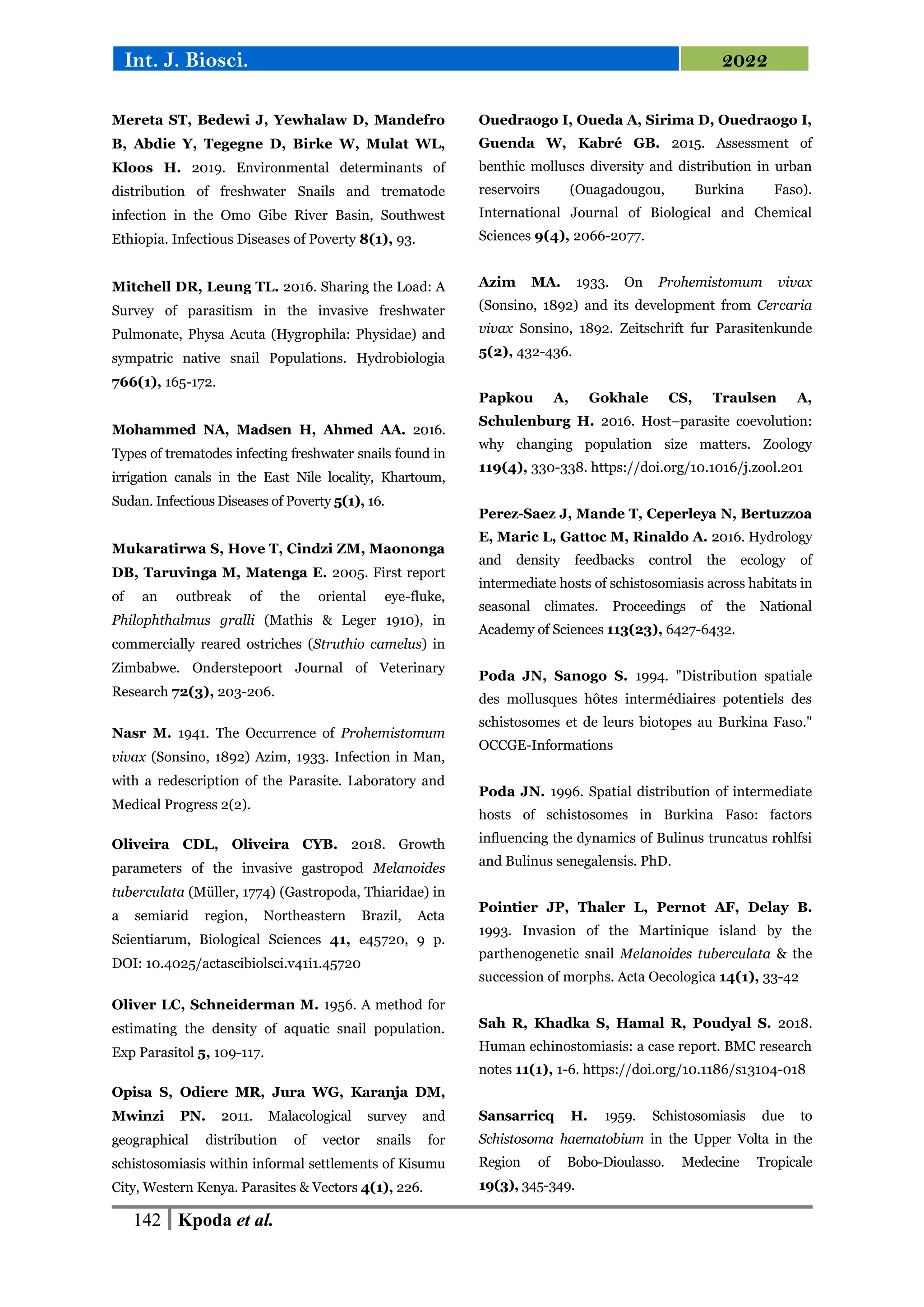 First report of the parasitic infection in two snail species from ...