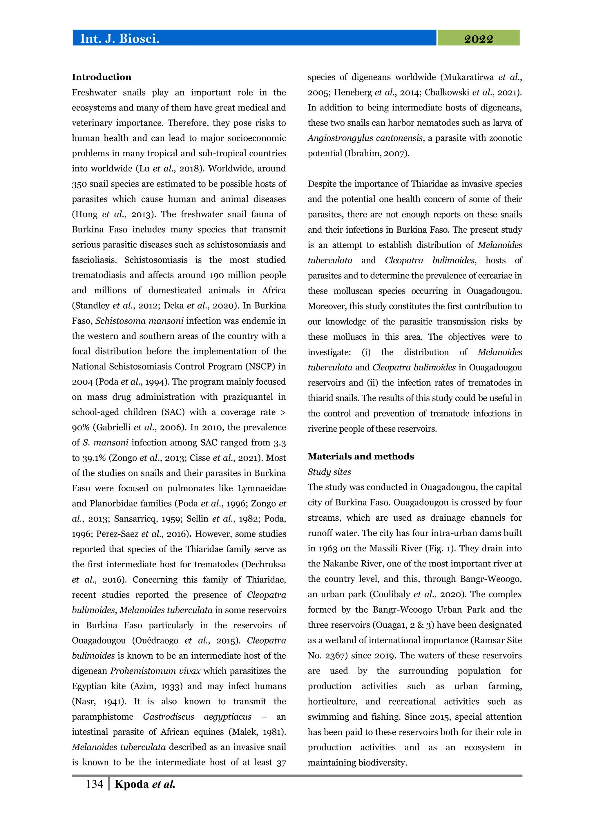 First report of the parasitic infection in two snail species from ...