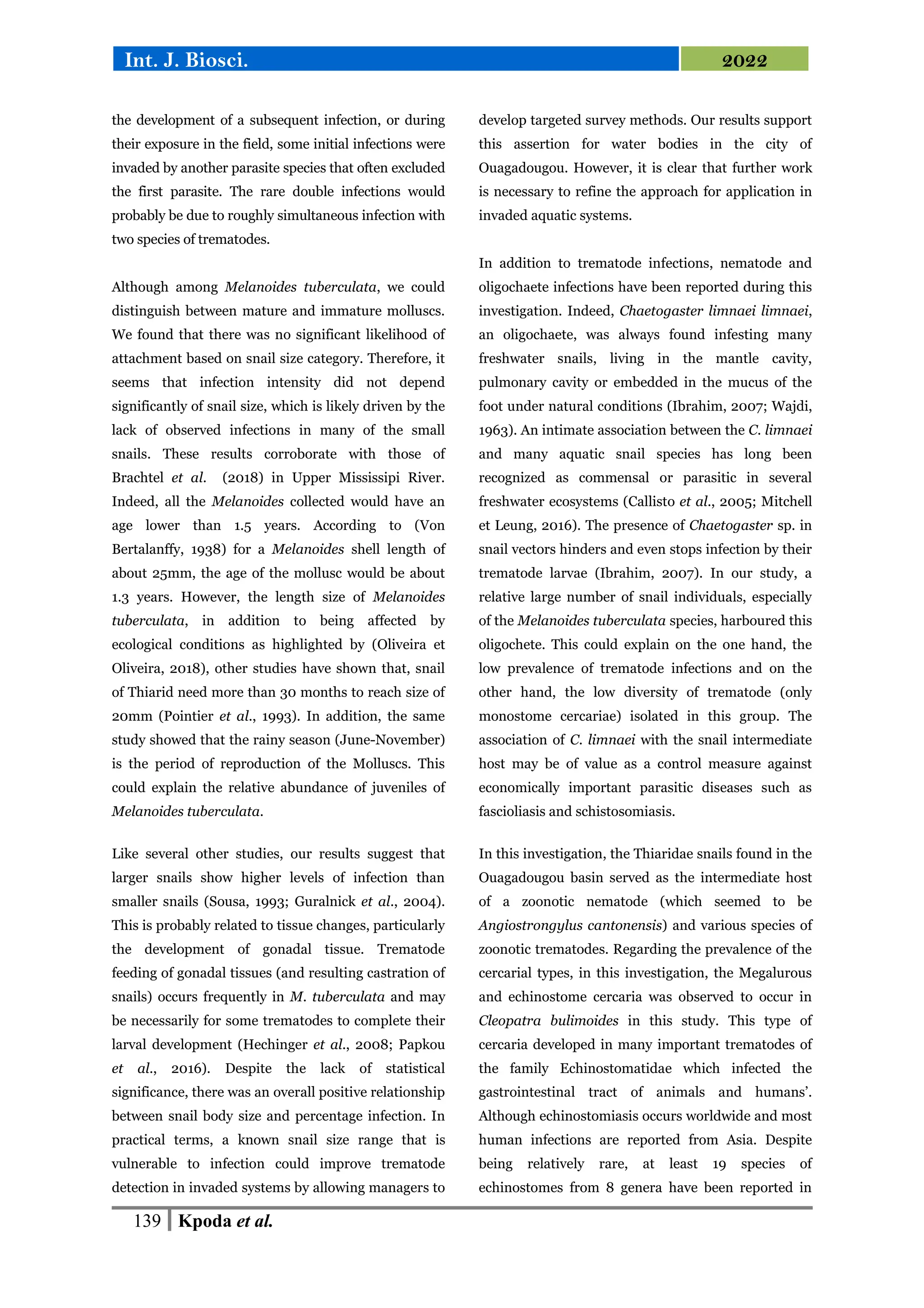 First report of the parasitic infection in two snail species from ...