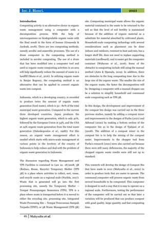 Design and Modification of Compost Bin with a Chopper for 3R (Reduce ...