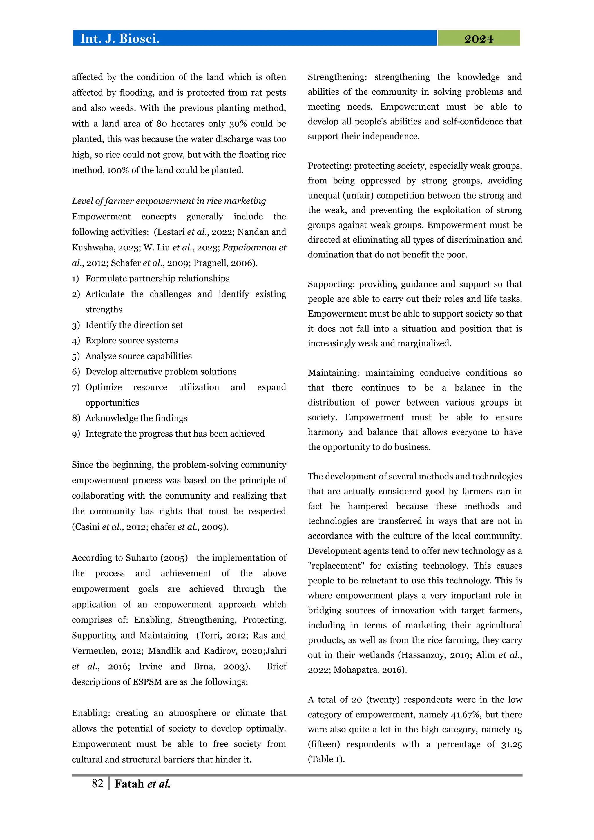 Factors affecting farmer empowerment in rice marketing | PDF