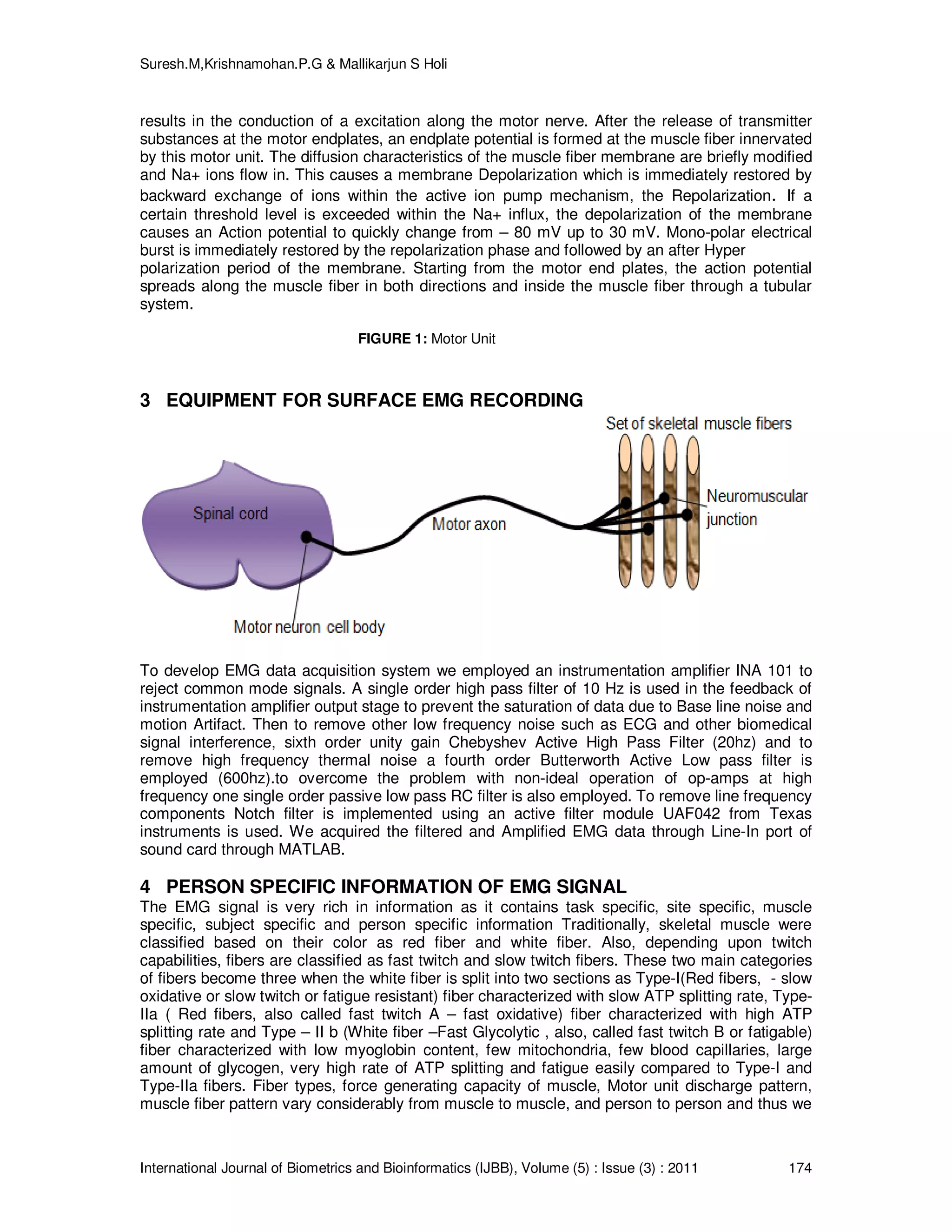 Electromyography Analysis for Person Identification | PDF