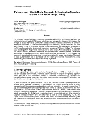 Enhancement of Multi-Modal Biometric Authentication Based on IRIS and ...