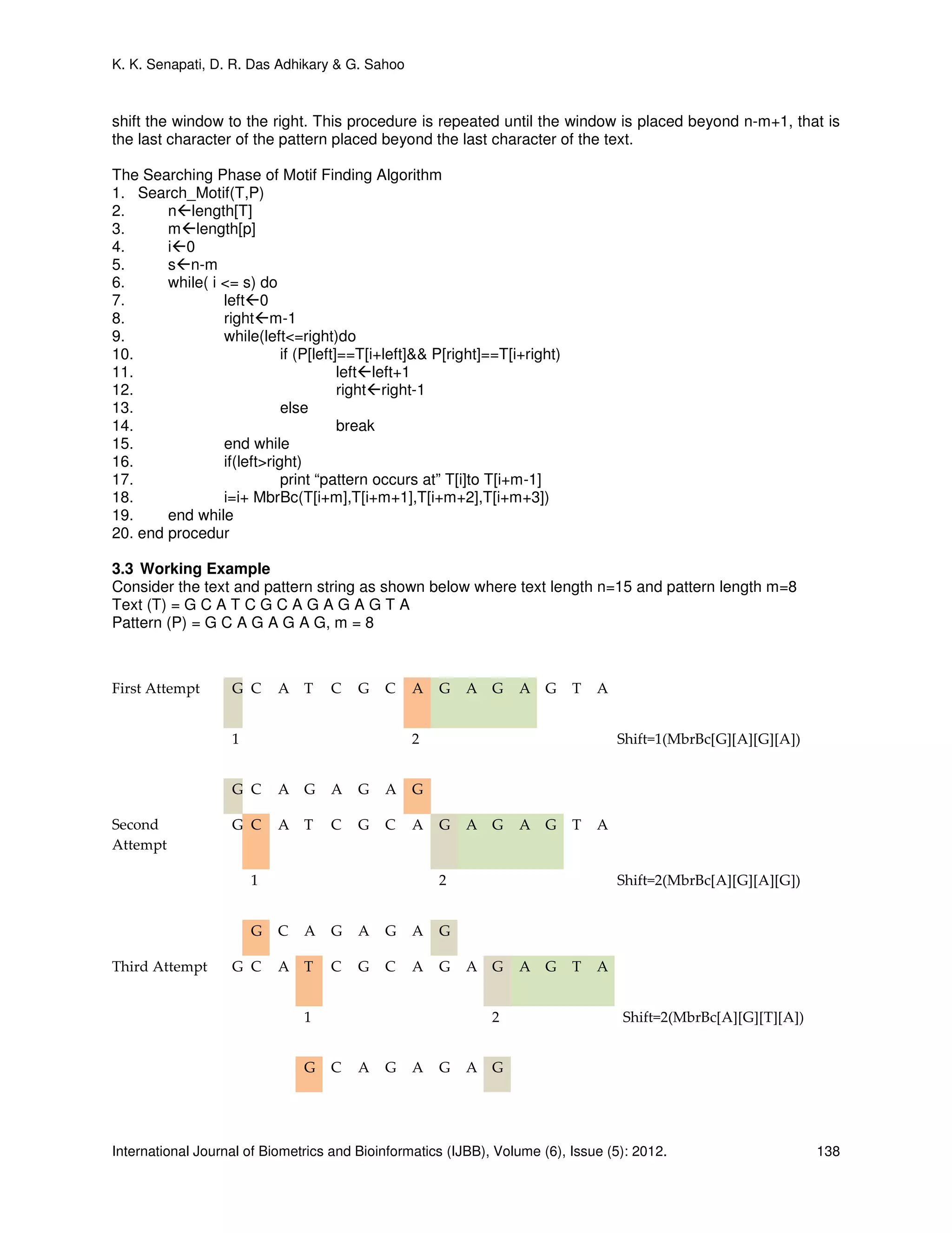 An Application of Pattern matching for Motif Identification | PDF