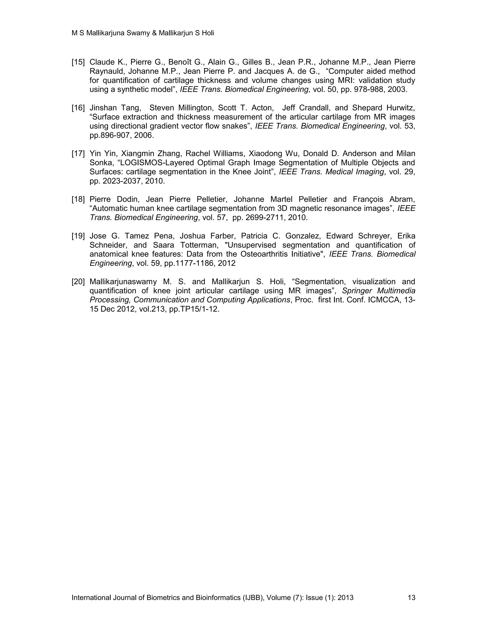 Knee Joint Articular Cartilage Segmentation Using Radial Search Method Visualization And