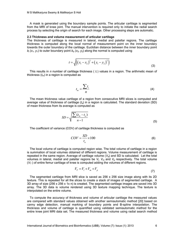 Knee Joint Articular Cartilage Segmentation Using Radial Search Method Visualization And