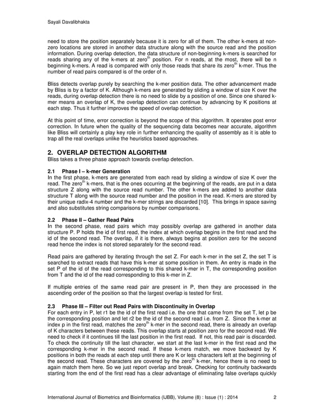 Bliss: A New Read Overlap Detection Algorithm | PDF