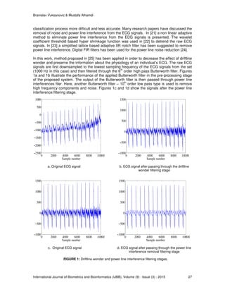 Analysis of Human Electrocardiogram for Biometric Recognition Using Analytic and AR Modeling ...