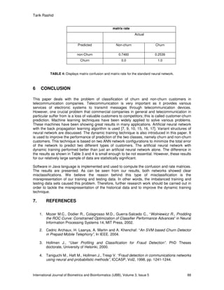 Classification of Churn and non-Churn Customers in Telecommunication Companies | PDF