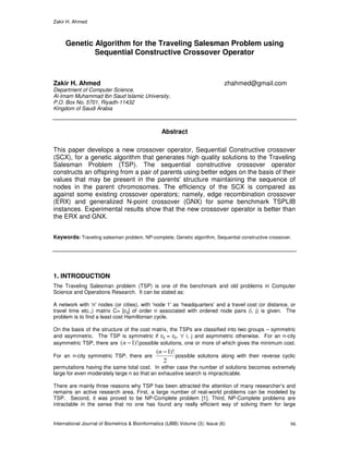 Genetic Algorithm for the Traveling Salesman Problem using Sequential Constructive Crossover ...