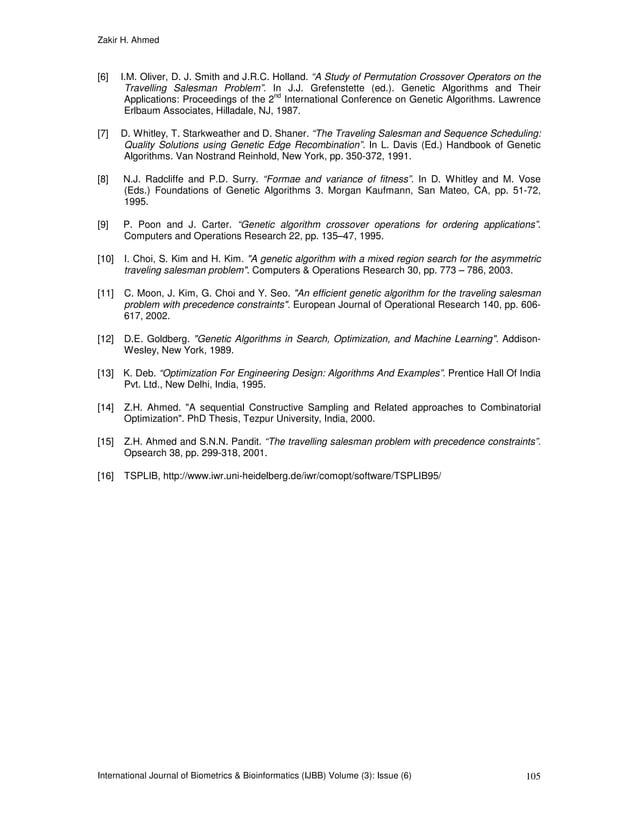 Genetic Algorithm For The Traveling Salesman Problem Using Sequential Constructive Crossover