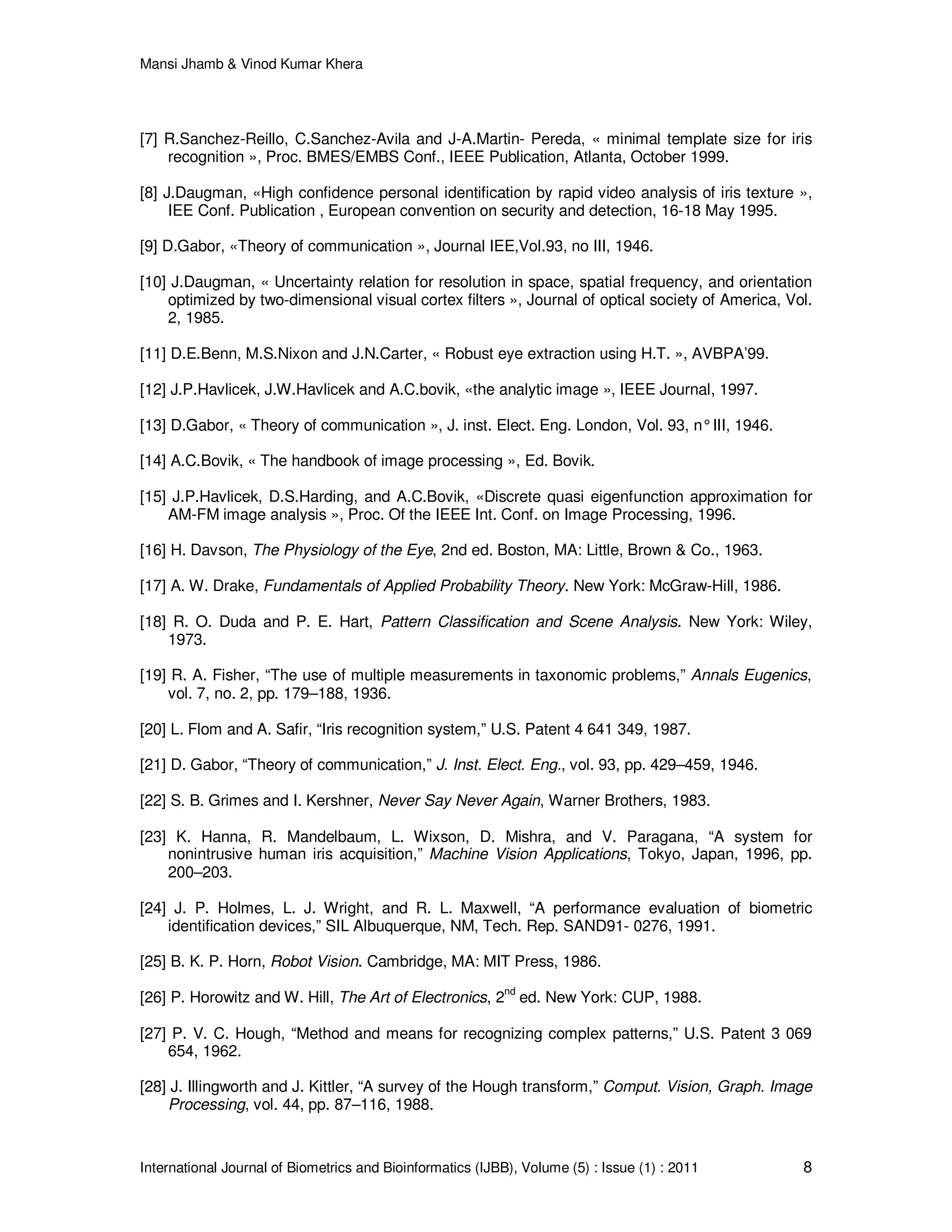Iris Based Human Recognition System Pdf