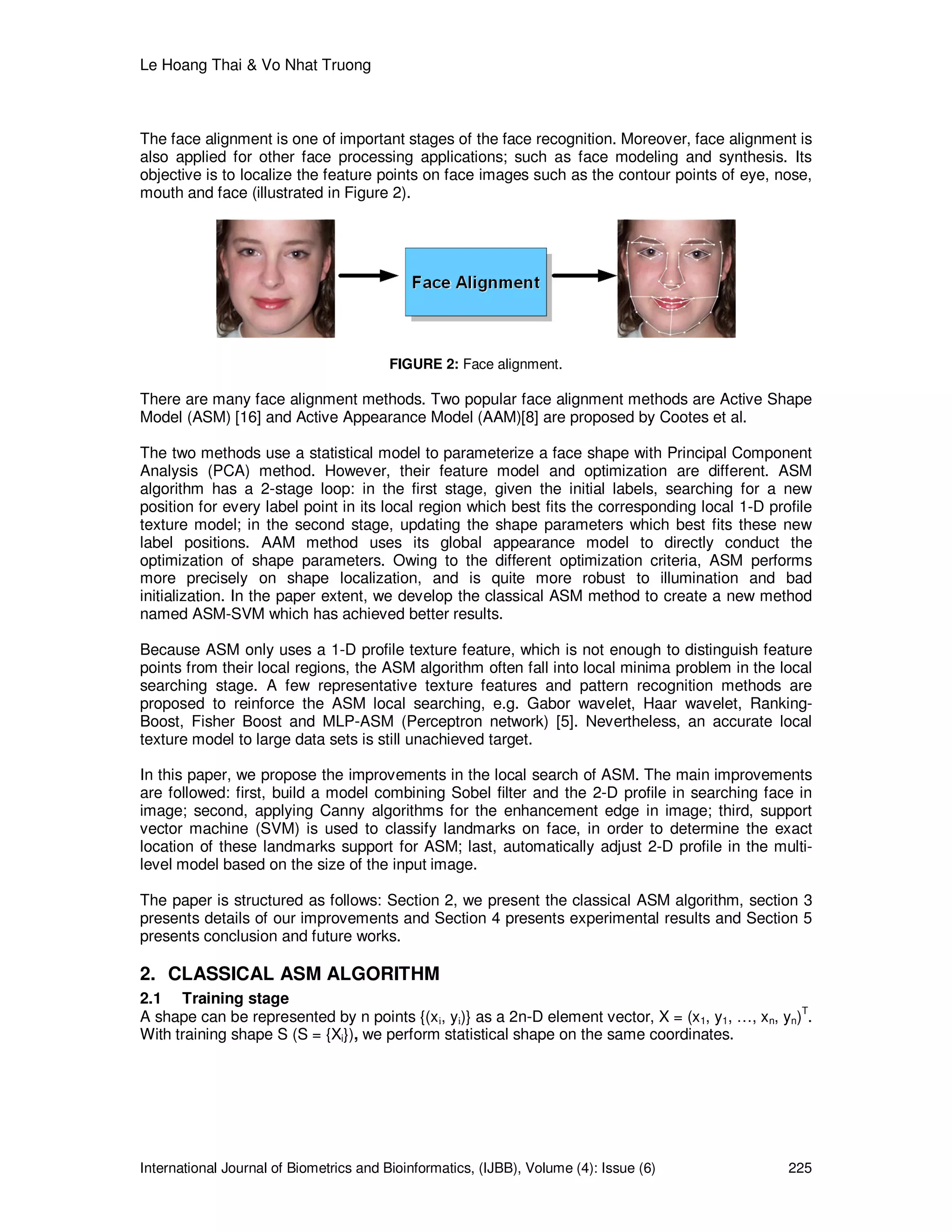 Face Alignment Using Active Shape Model And Support Vector Machine | PDF