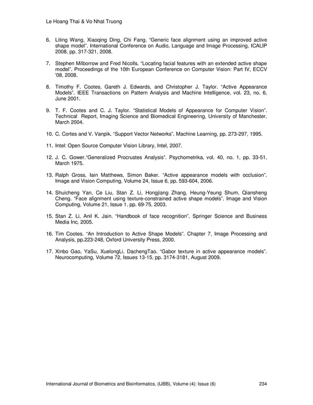 Face Alignment Using Active Shape Model And Support Vector Machine | PDF