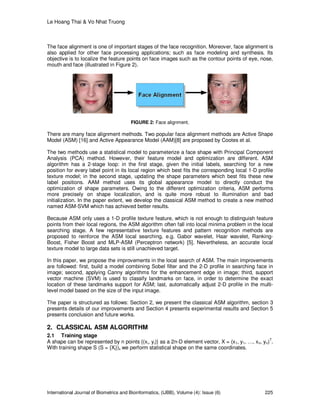 Face Alignment Using Active Shape Model And Support Vector Machine | PDF