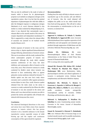 Histologic sequelae following exposure to turmeric extract on wistar ...